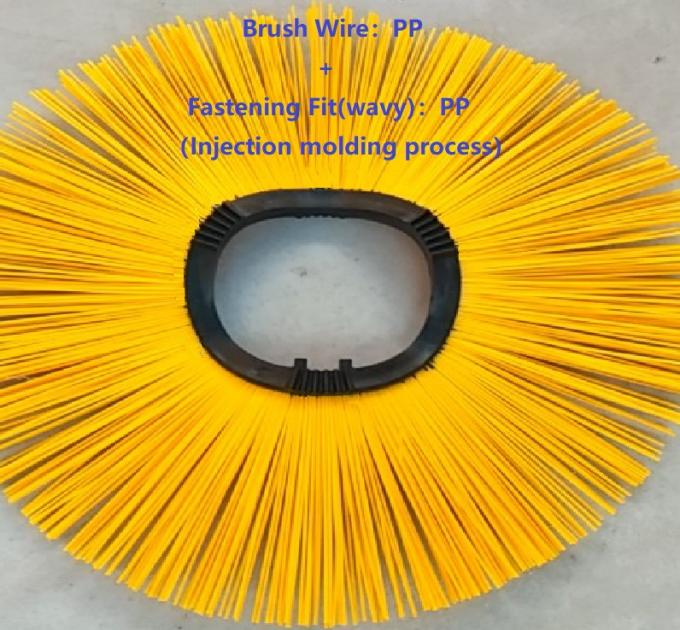 300mm OD Plastic Core Convoluted Wafer Brushes สำหรับเครื่องกวาดพื้น